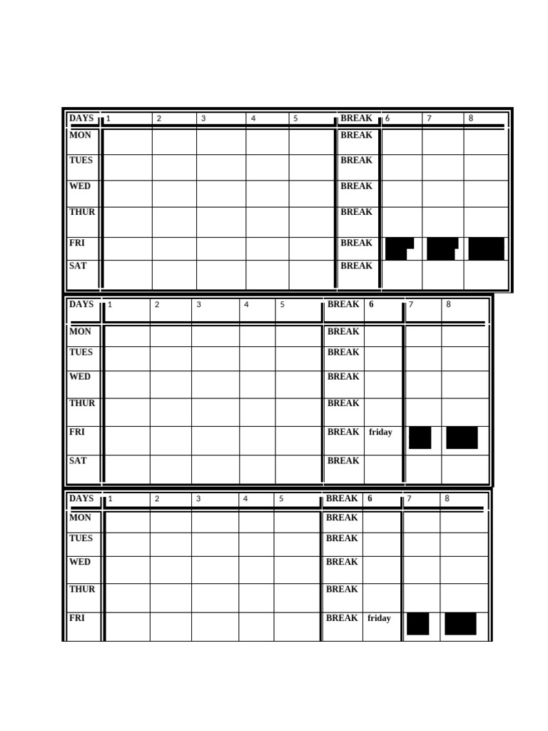 Time Table Blank | PDF