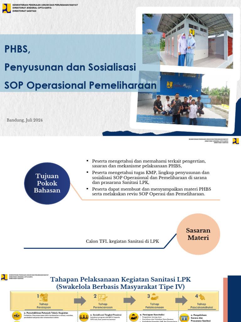 PHBS Dan Penyusunan Dan Sosialisasi SOP Operasional - Pemeliharaan - 2024 - Rev2Thp2 | PDF