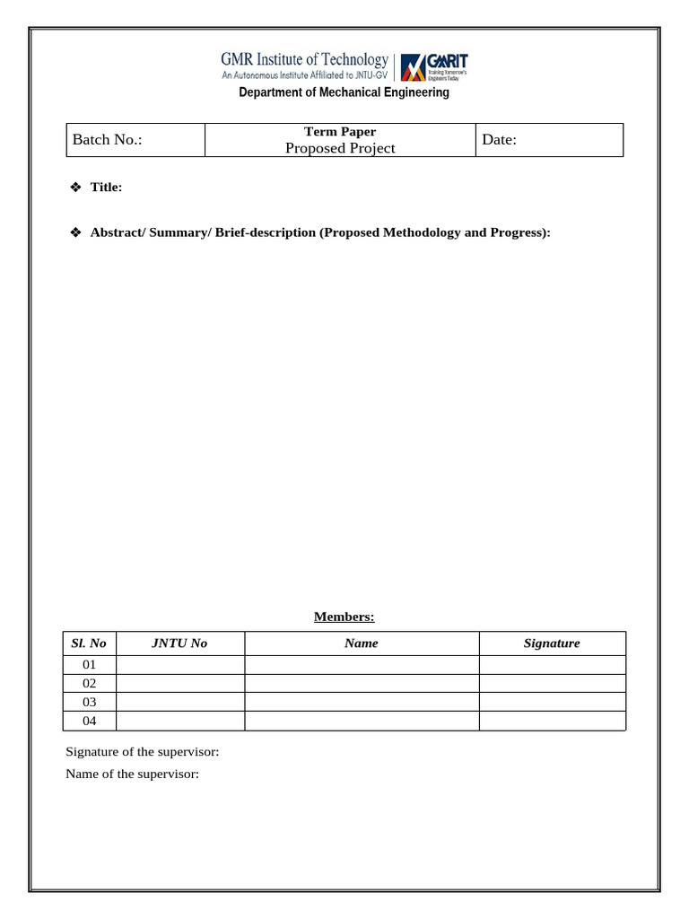 Term Paper - Abstract Batch No - XX | PDF