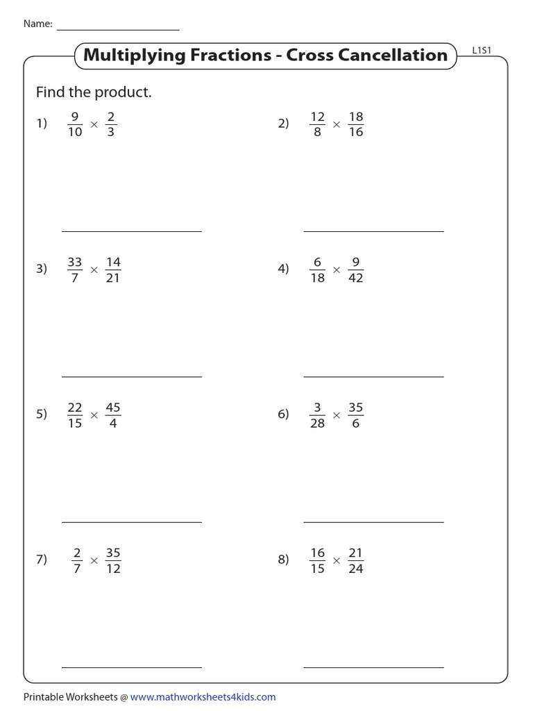 Multiplying Fractions with Cross Cancellation | PDF | Arithmetic ...