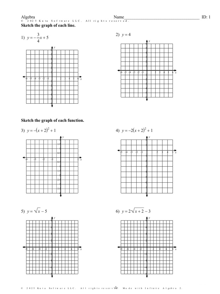 Algebra Graphing Worksheet | PDF