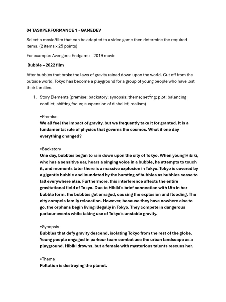 Babagay 04 Taskperformance 1 Gamedev | PDF