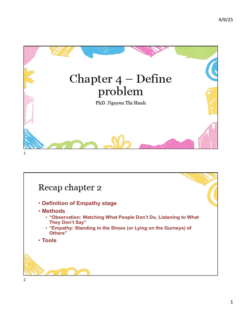 Chapter 4 - Define Problem | PDF | Analysis | Empathy