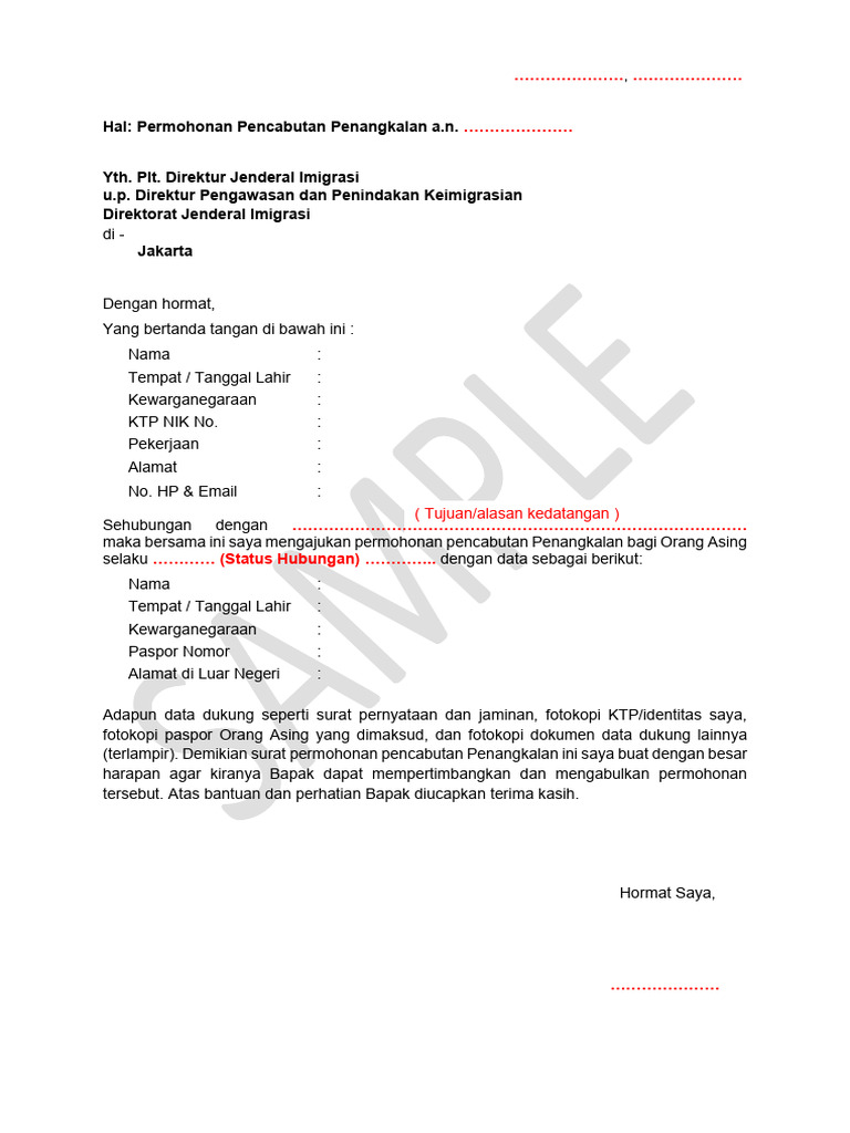 Contoh Surat Perorangan (New) Istri | PDF