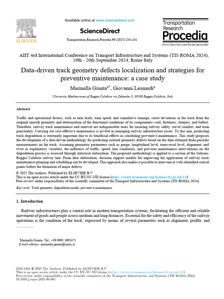 Data-Driven Railway Track Maintenance | PDF | Wear | Geographic ...