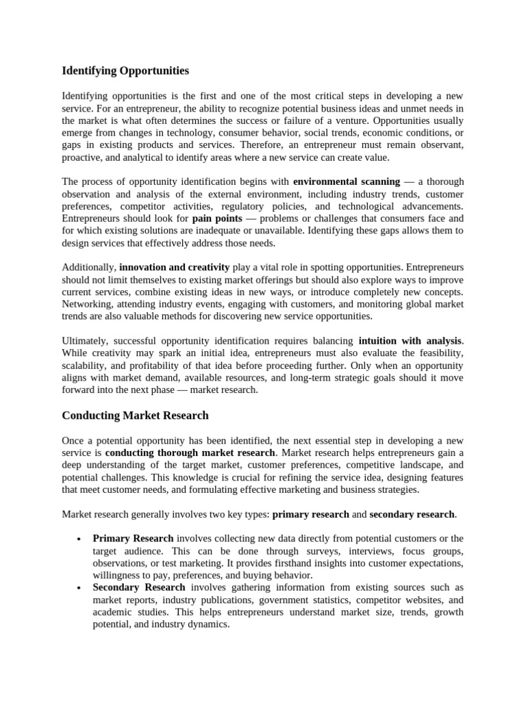Identifying Business Opportunities & Research | PDF | Entrepreneurship ...
