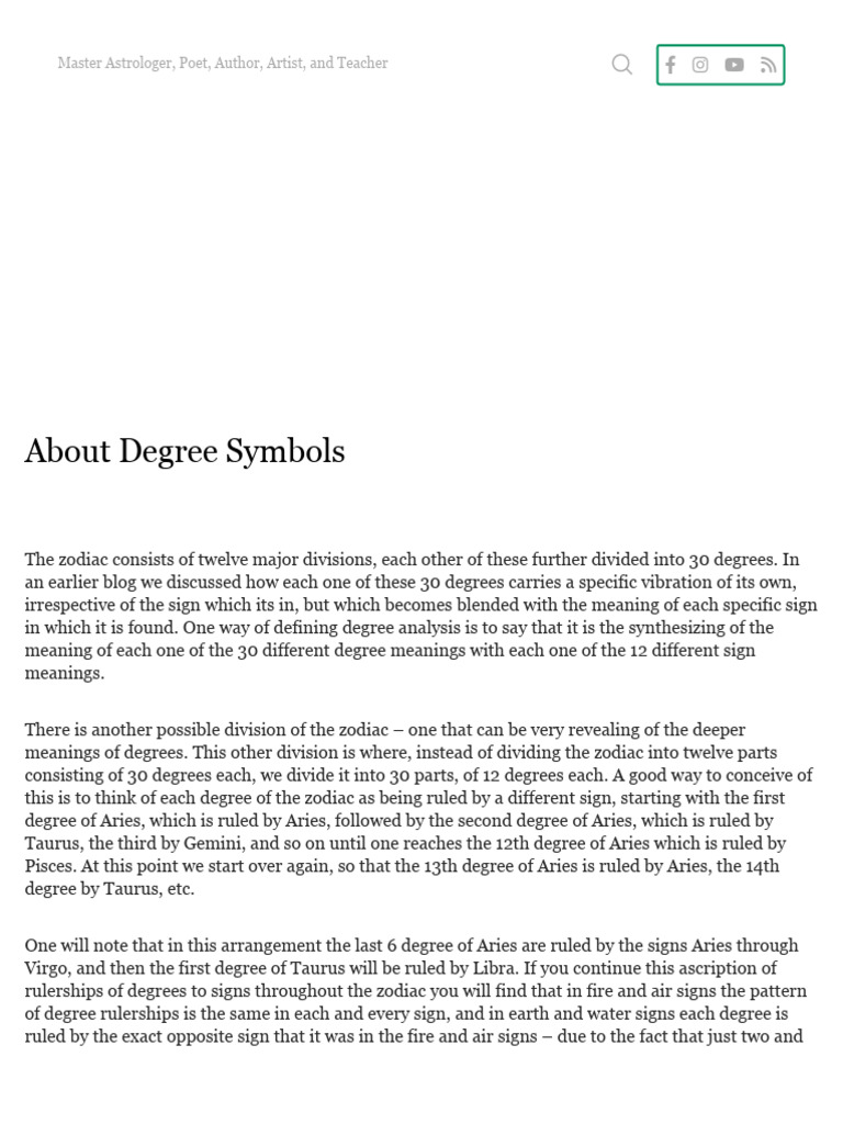 Degree Symbols - John Sandbach | PDF | Zodiac