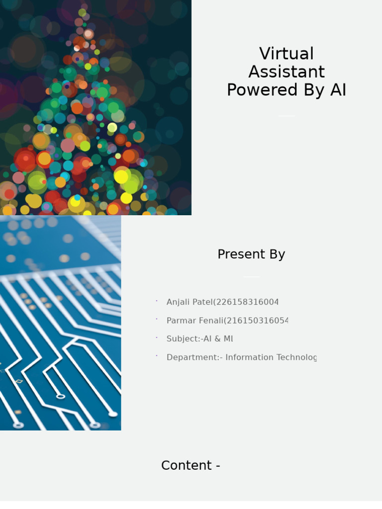 AI Virtual Assistant: Features & Benefits | PDF | Artificial ...