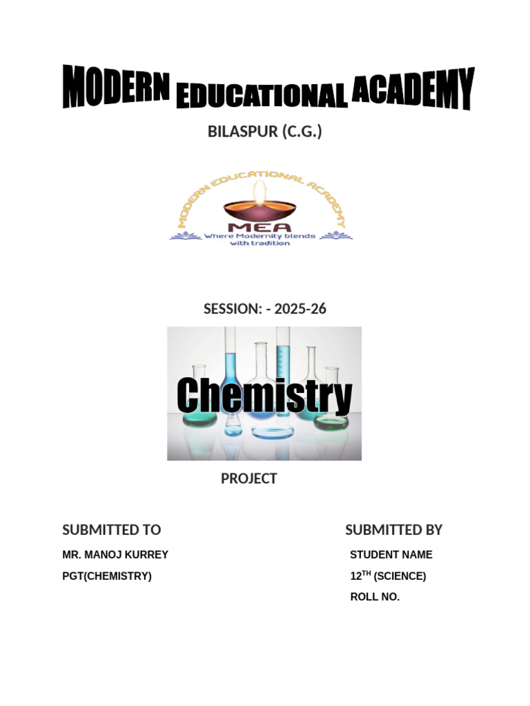 Class 12 Chemistry Project Acknowledgment | PDF