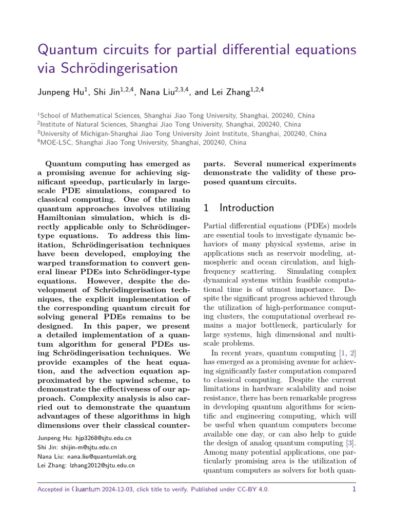 Quantum Circuits For Partial Differential Equations Via ...