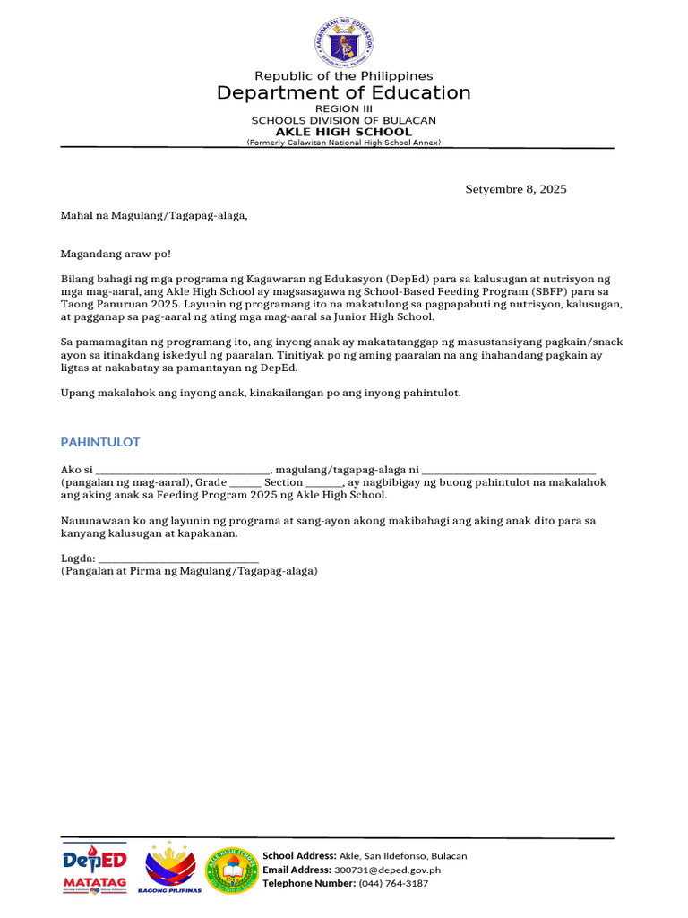 Letterhead Official Template Portrait | PDF | Philippines