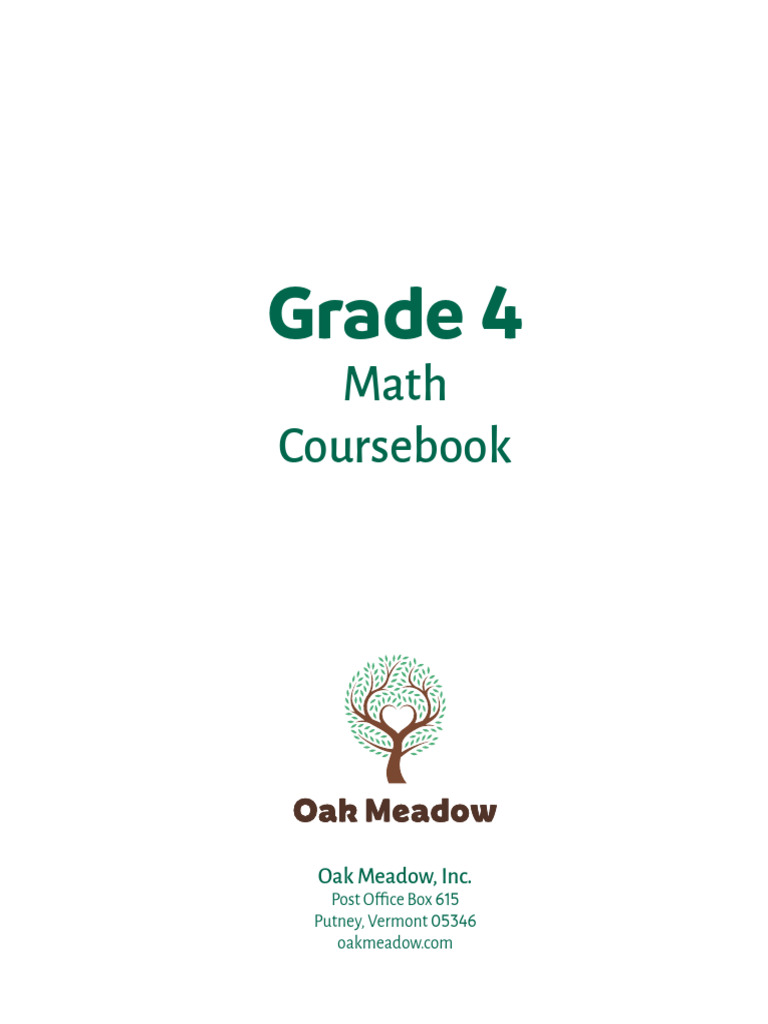 Grade 4 Math Coursebook Curriculum Sample | PDF | Multiplication ...