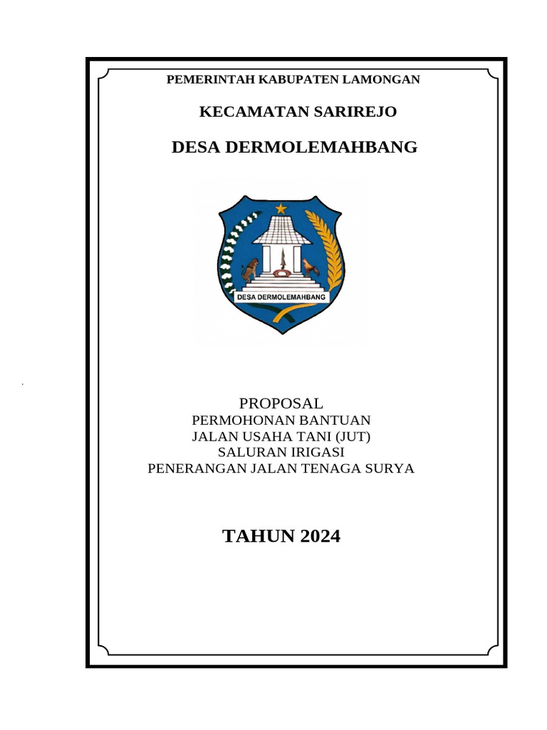 Proposal Bantuan Infrastruktur Desa 2024 | PDF