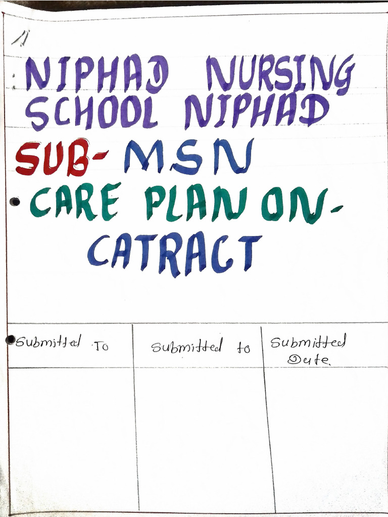 Care Plan On Cataract | PDF