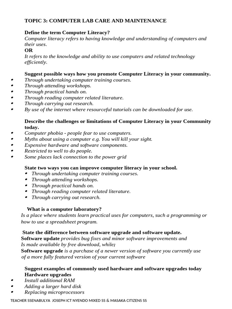 Computer Lab Maintenance Guidelines | PDF | Cursor (User Interface ...