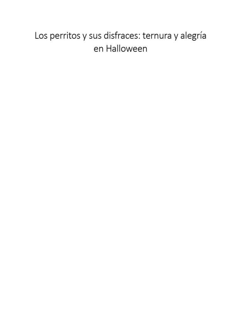 Disfraces de Perritos en Halloween | PDF