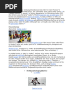 Types of Hockey Explained | PDF | Leisure | Variations Of Hockey