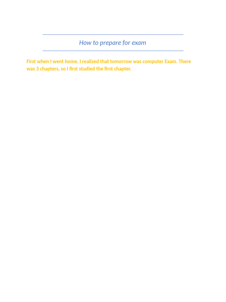 How To Prepare For Exam | PDF