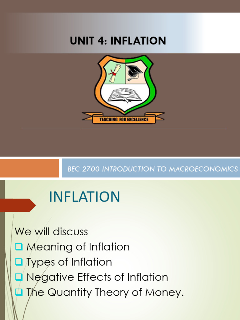Unit 4 Inflation - (Autosaved) | PDF | Inflation | Quantity Theory Of Money