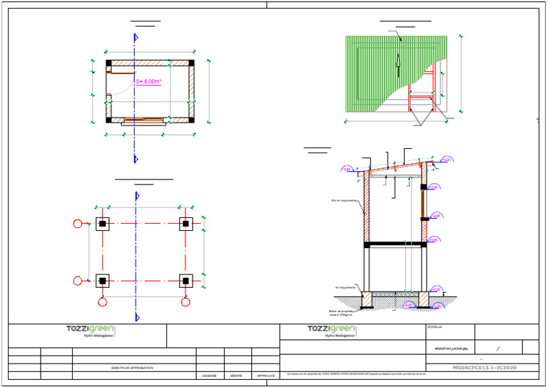 Plan Type Guerite - Vue en Plan & Coupe A - A | PDF