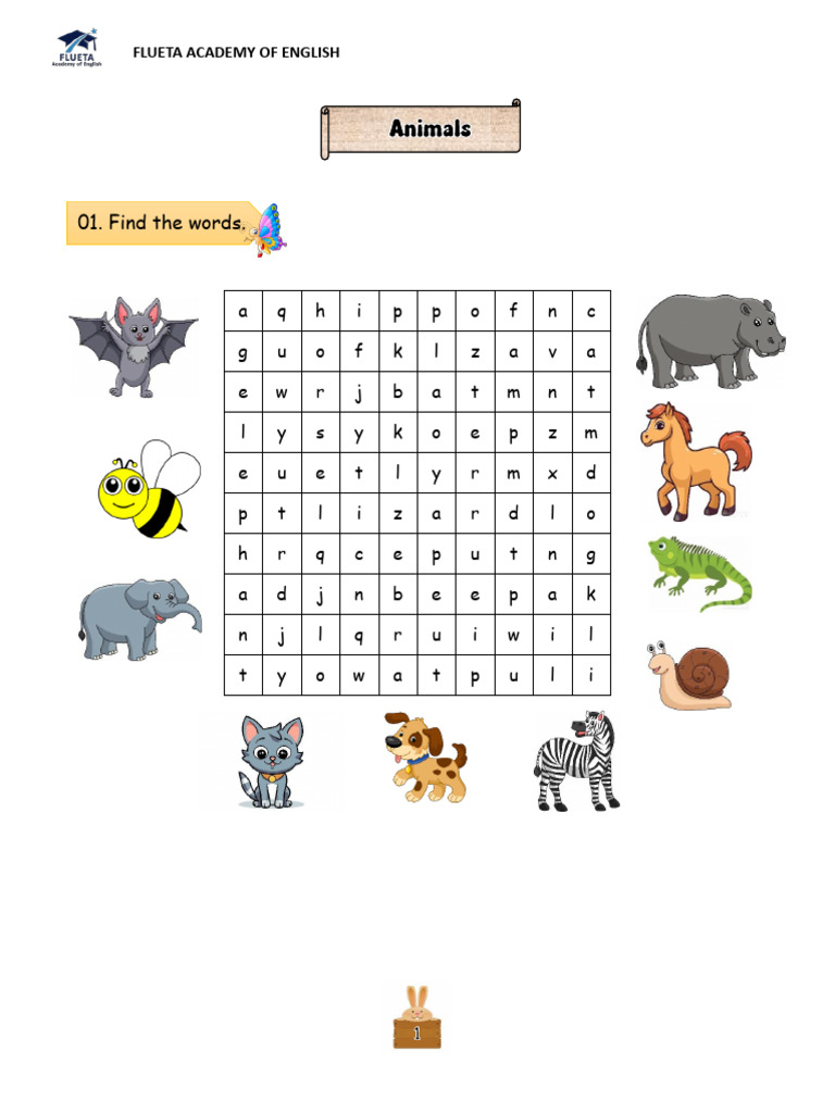 Vocabulary Practice For Movers - Animals | PDF | Zoology