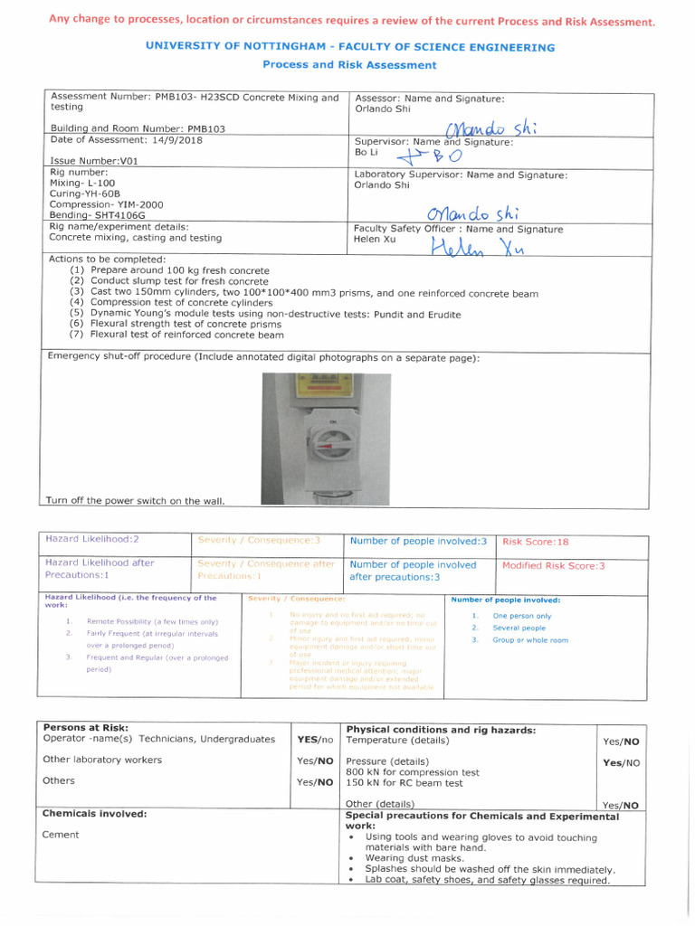 Example Risk Assessment - Lab | PDF