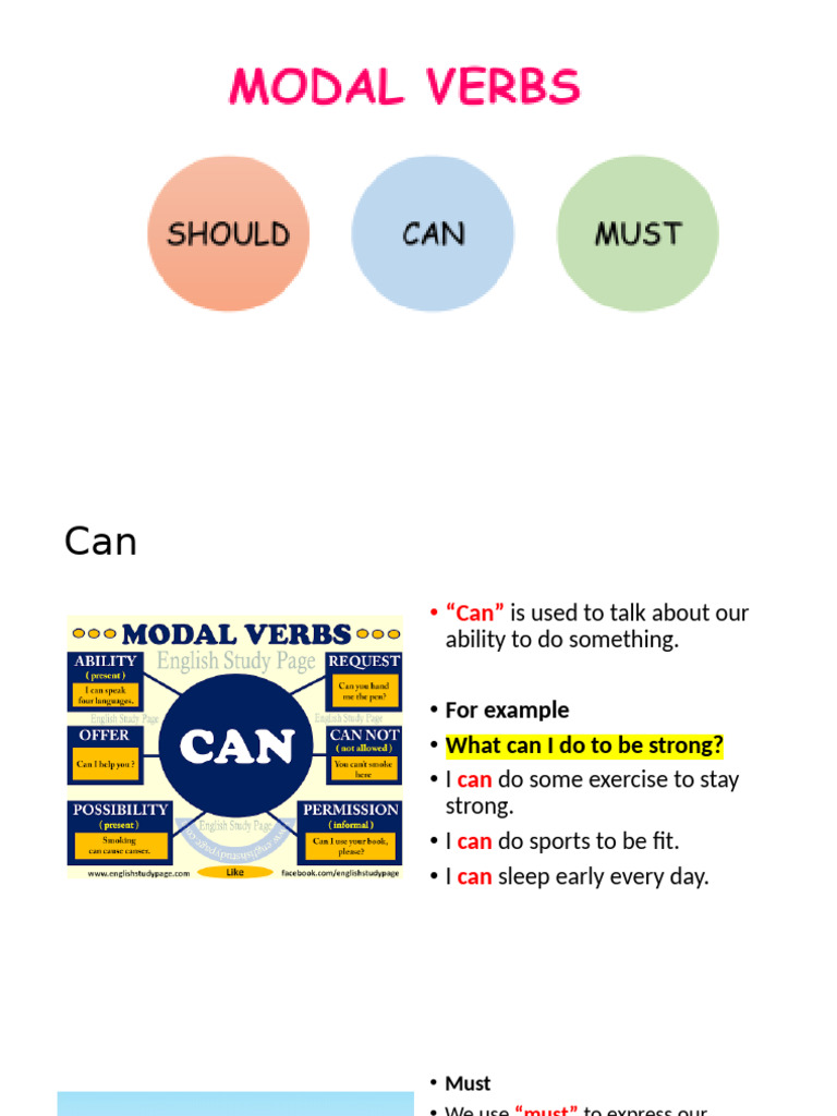 Modal Verbs Can, Should, Must p6 | PDF