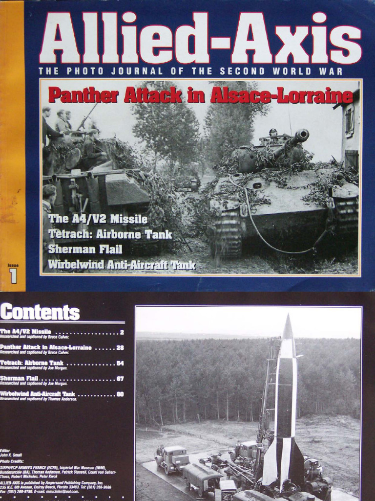 Allied-Axis No. 01 - V2 Missile, Panther Attack in Alsace-Lorraine, Tetrach, Sherman Flail ...