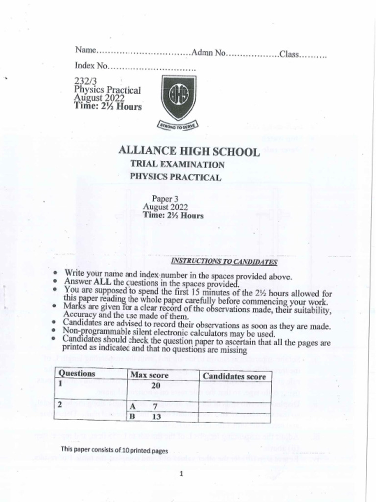 Physics Paper 3 | PDF