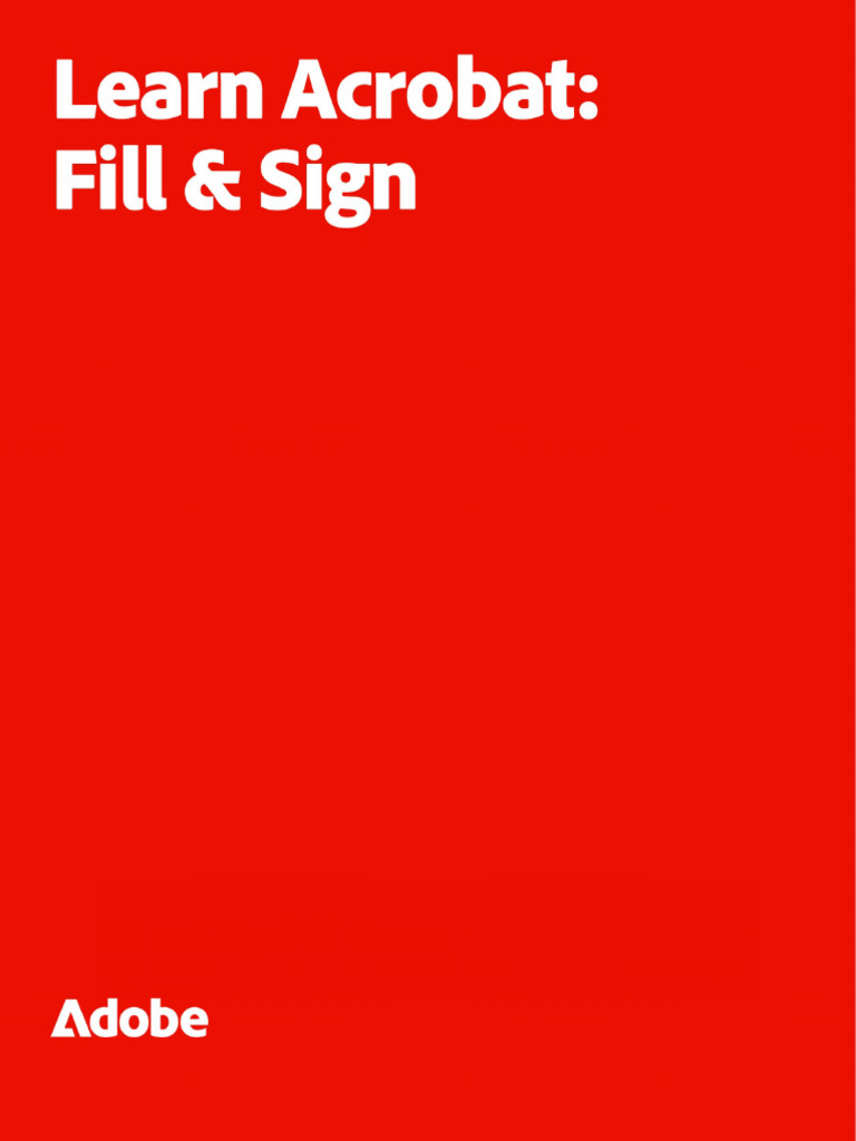 Learn Acrobat - Fill and Sign | PDF | Software | Computing