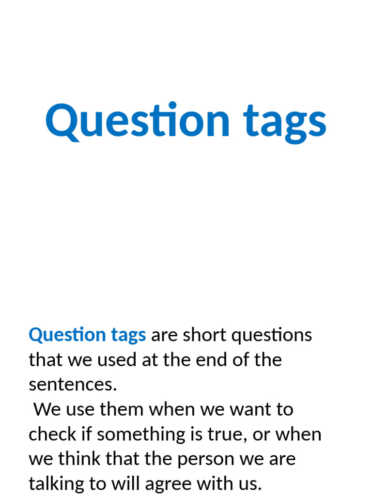 Understanding Question Tags in English | PDF