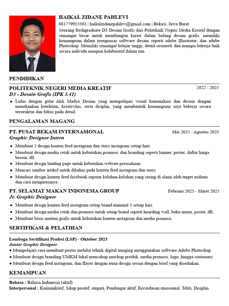 Haikal Graphic Designer | PDF