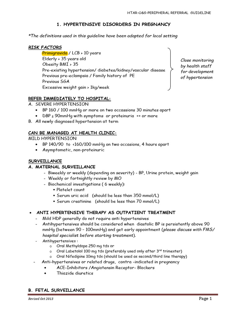 Peripheral Guidelines Booklet | PDF | Hypertension | Pregnancy