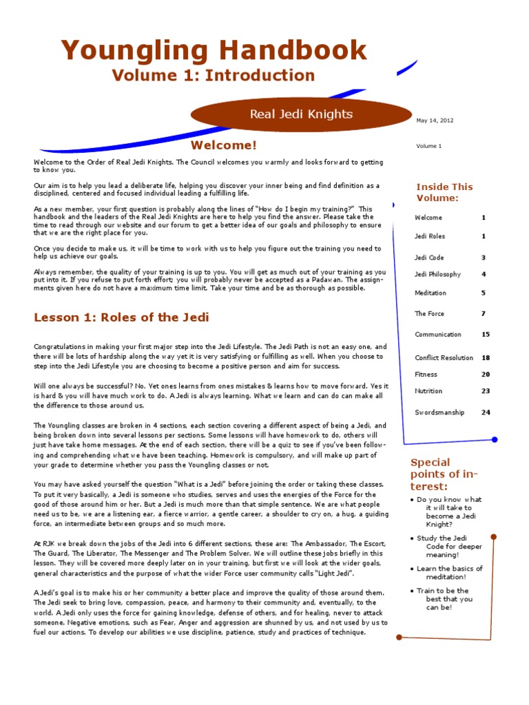 Youngling Handbook: Jedi Roles Explained | PDF | The Force (Star Wars ...