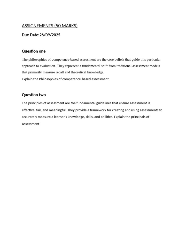 Competence-Based Assessment Explained | PDF