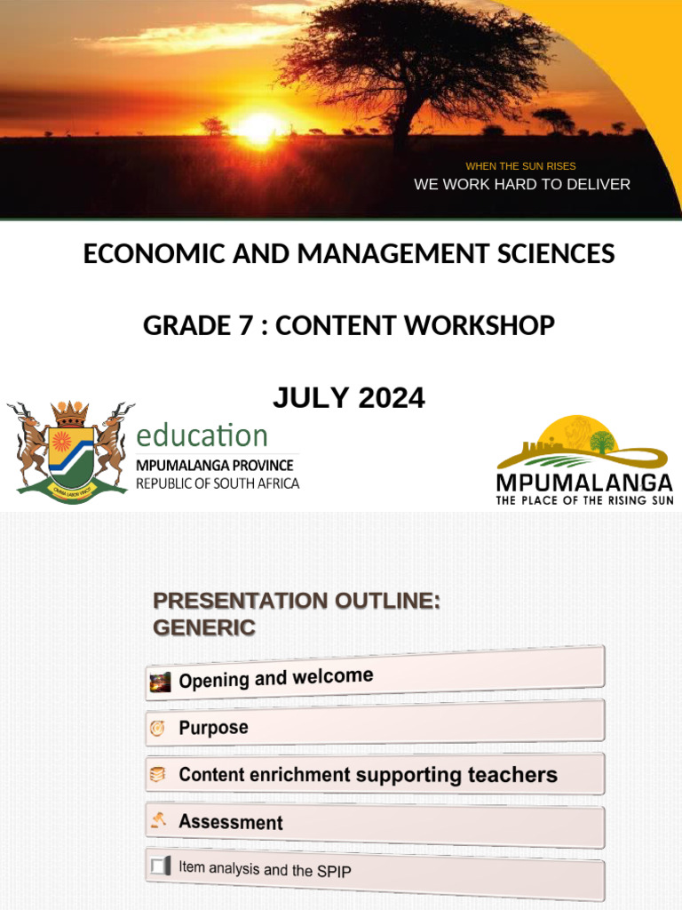 EMS Grade 7 Workshop Content 2024 | PDF | Banks | Profit (Economics)