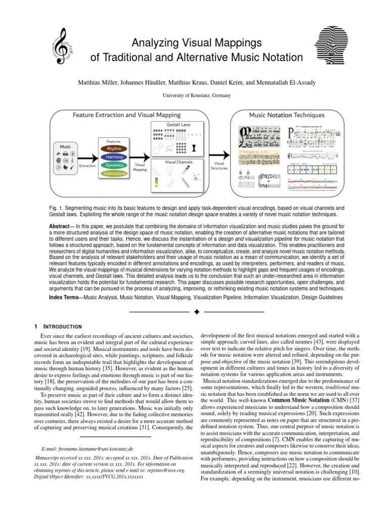 Visual Mapping in Music Notation Analysis | PDF | Rhythm | Musical Notation
