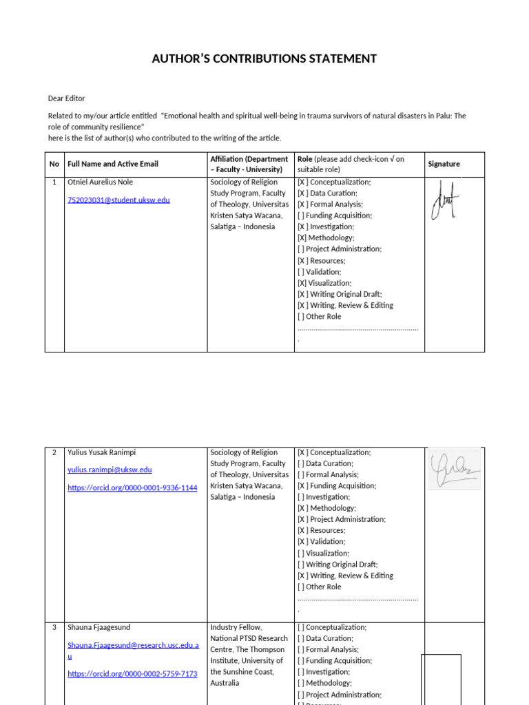 Author's Contributions Statement - 13 August 2025-Isi Lengkap | PDF ...