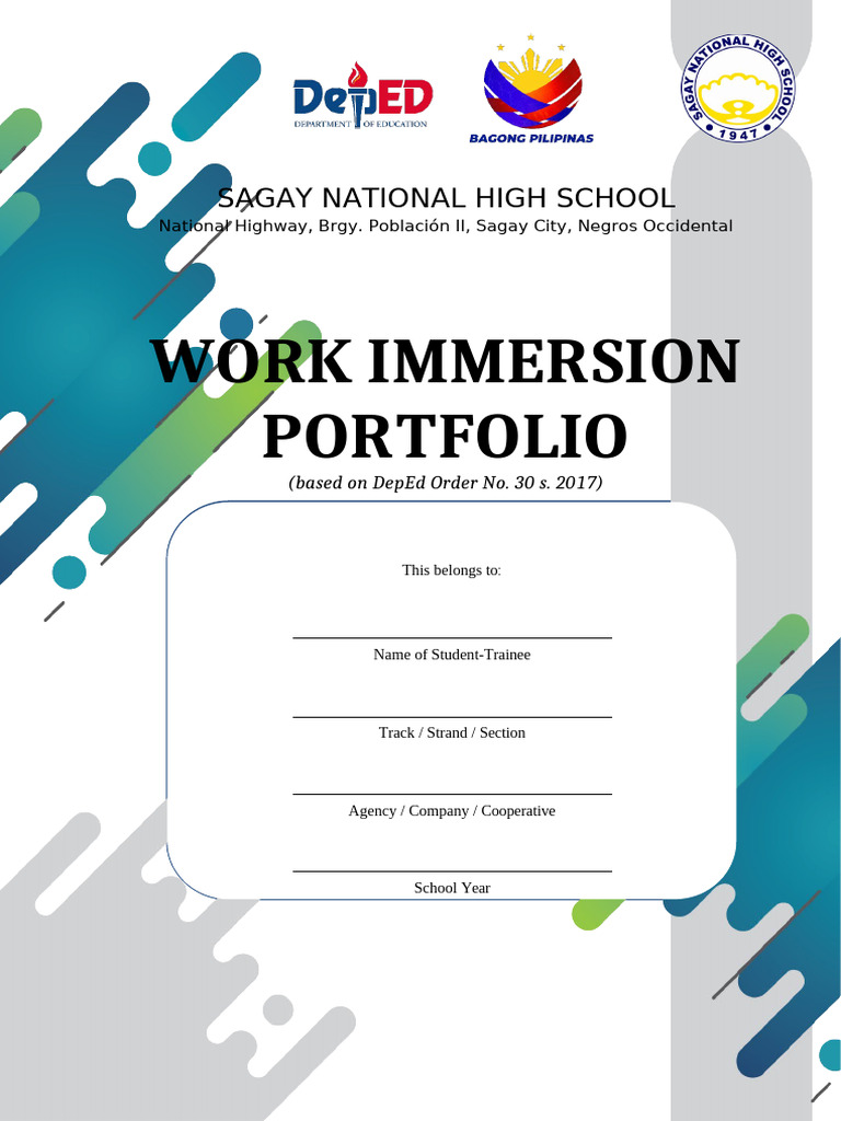 shs-work-immersion-portfolio-for-students-1 | PDF