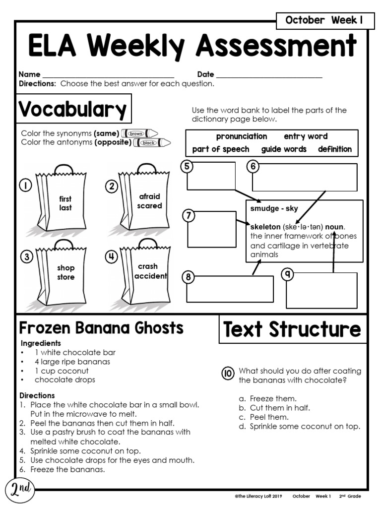 October ELA Weekly Assessment (2nd Grade) | PDF | Linguistics