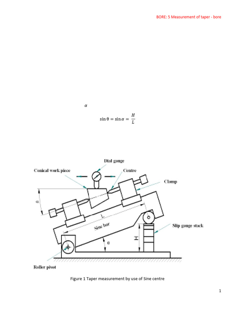 5 Measurement of Taper - Bore | PDF