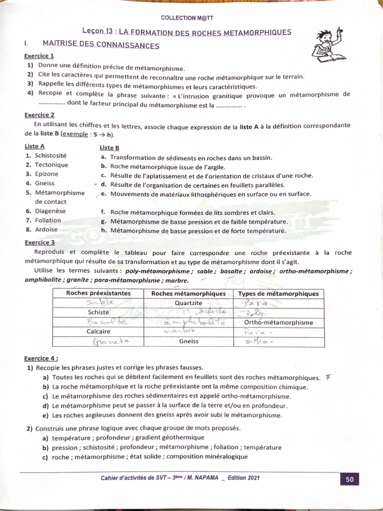 Fiches D'exercice 3e Leçons 13 Et 14 | PDF