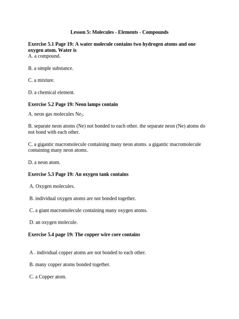 Lesson 5 Molecules - Elements - CompoundsPhân Tử- Đơn Chất- Hợp Chất ...