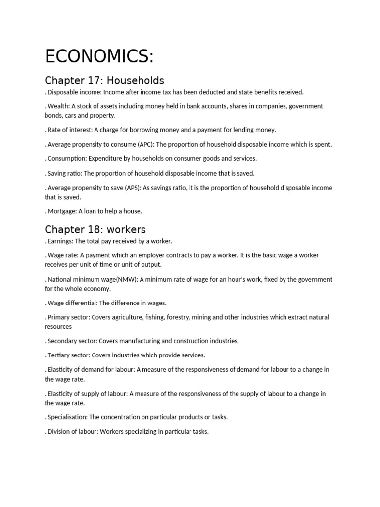 Economics Key Terms. | PDF
