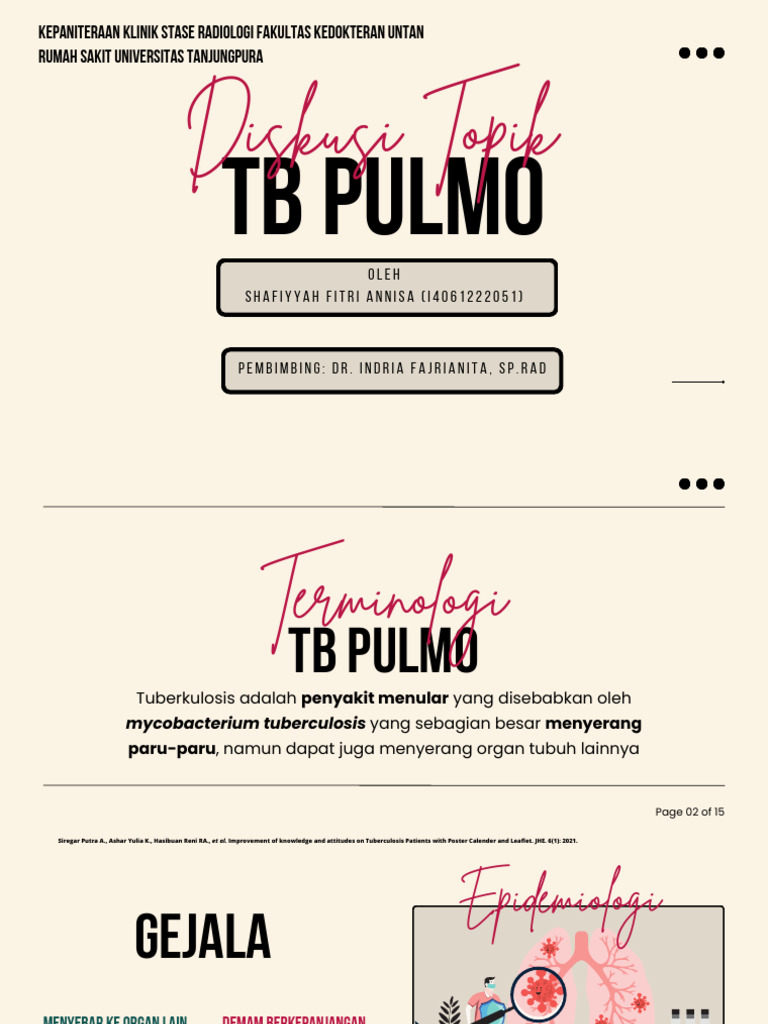 Diskusi Topik TB Pulmo - Shafiyyah Fitri Annisa - Stase Radiologi | PDF