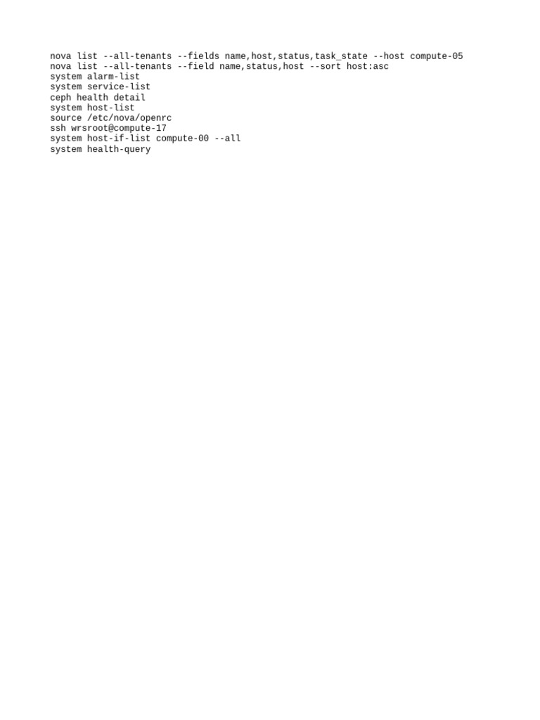 Nova Commands for System Management | PDF