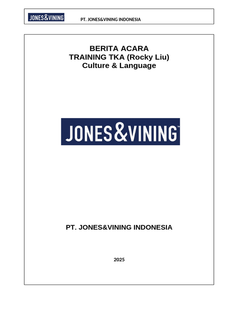 Cover Berita Acara Training | PDF