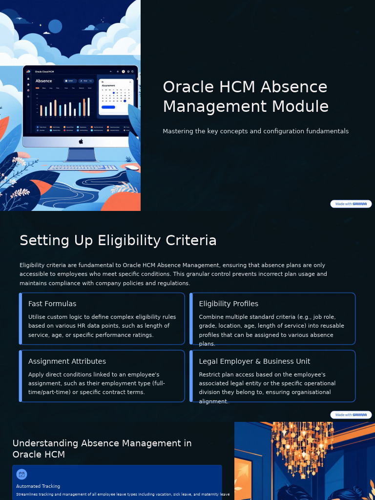 Oracle HCM Absence Management Module | PDF | Parental Leave | Employment