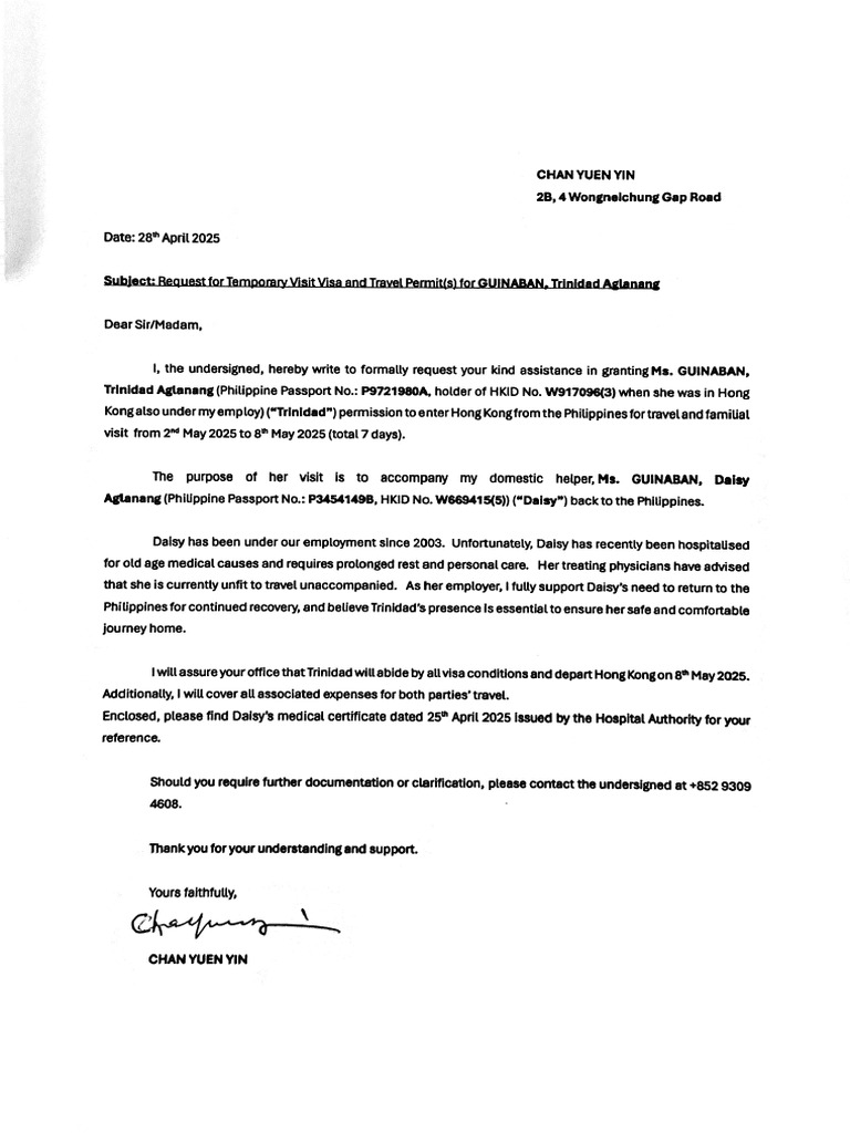 Rene's Supporting Letter | PDF