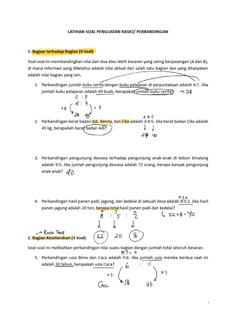 Latihan Soal Penguatan Rasio Kelas 6 | PDF